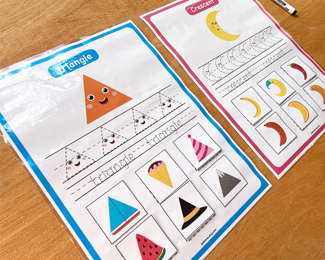Shapes Activity Book, Shapes Busy Book, Shapes Matching Worksheets for ...