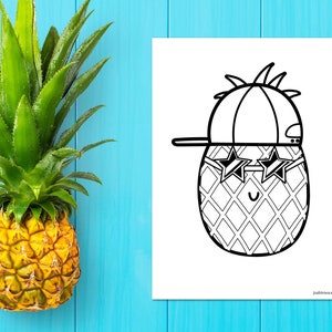Pineapple Coloring Book Pages, Summer Pineapple Coloring Book Pdf, Kids ...