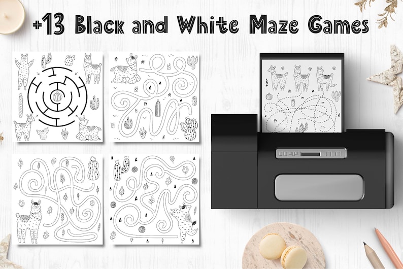 Printable Activity Book Pdf Eps Jpg Maze Puzzle Dot to Dot Games ...