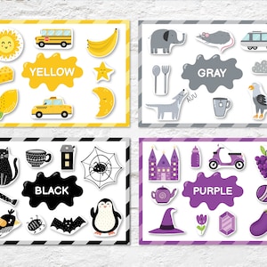 Color Sorting Busy Book for Toddlers, Printable Baby Quiet Book, Colors ...