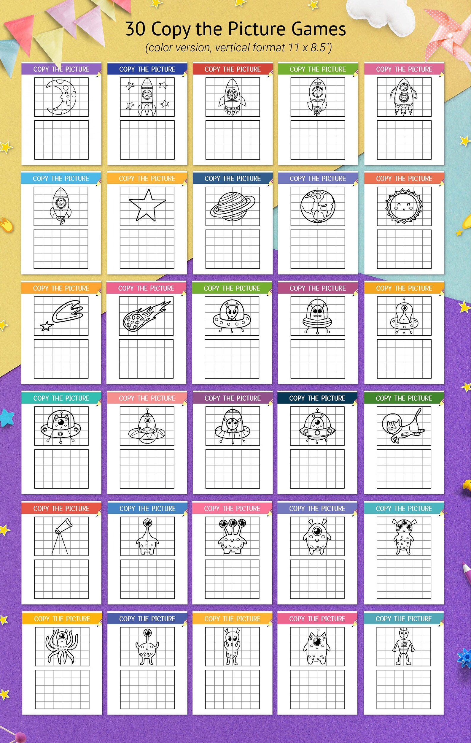 Space Activity Book PDF, Kids Printable Workbook, Connect the Dots ...