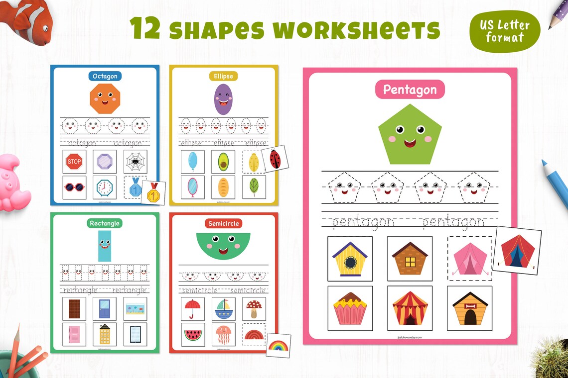 Shapes Activity Book Shapes Busy Book Shapes Matching - Etsy