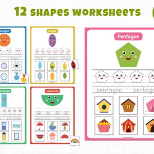 Shapes Activity Book, Shapes Busy Book, Shapes Matching Worksheets for ...