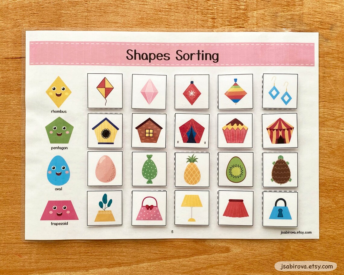 Shapes Busy Book for Toddlers Printable Baby Quiet Book - Etsy