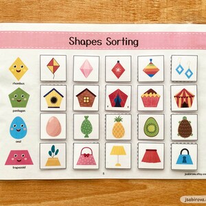 Shapes Busy Book for Toddlers, Printable Baby Quiet Book, Shapes ...