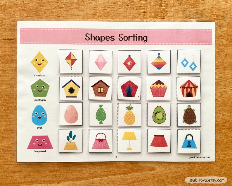 Shapes Busy Book for Toddlers, Printable Baby Quiet Book, Shapes ...