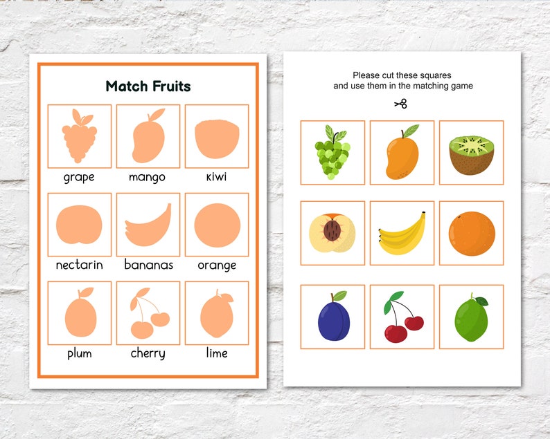 Fruits Sorting Busy Book Printable Fruits and Vegetables Busy - Etsy