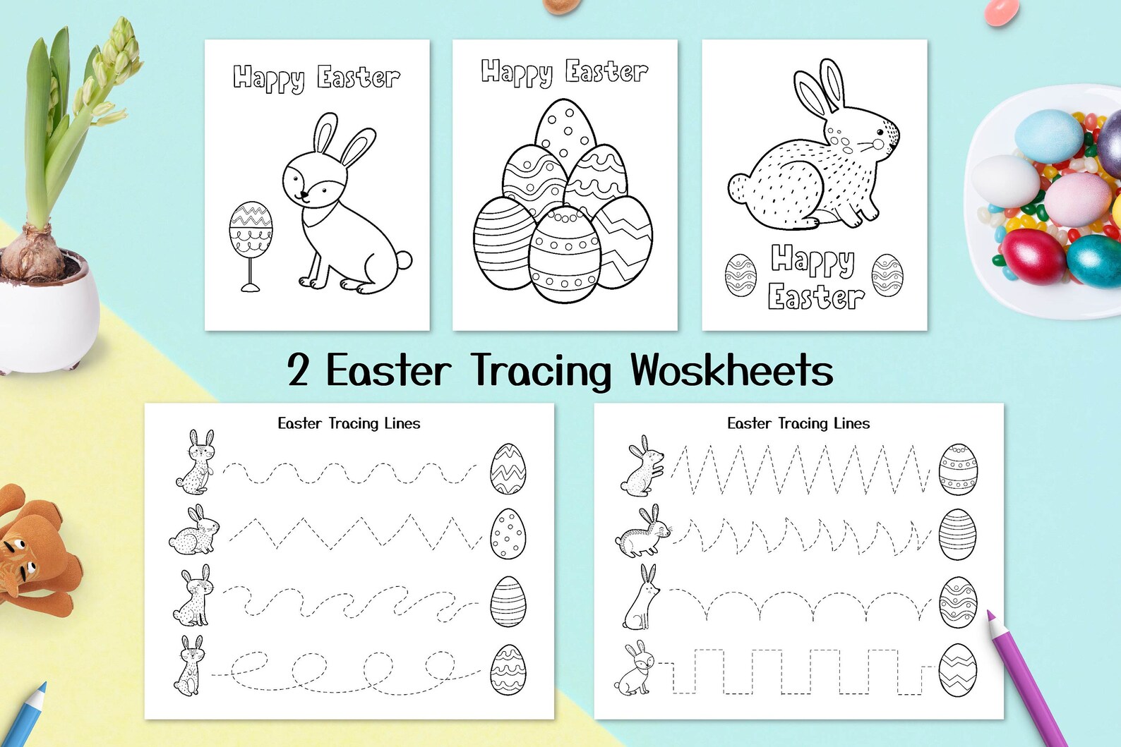 Easter Activity Book, Easter Printables Pdf, Spring Worksheets for Kids ...