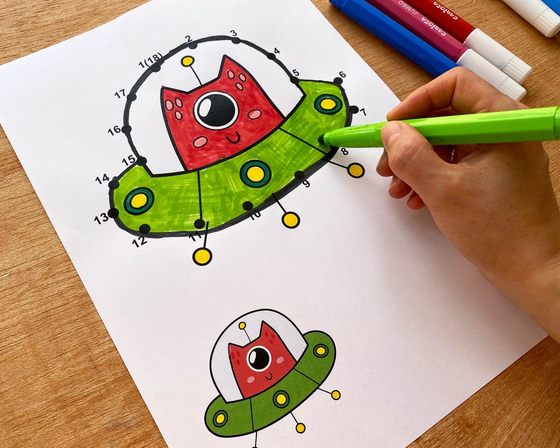 Space Dot to Dot Workbook for Kids Connect the Dots | Etsy
