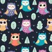 Owls Digital Paper and Clipart Cute Animals Seamless - Etsy