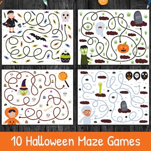 Halloween Maze Activity Book Printable, Halloween Busy Book for ...