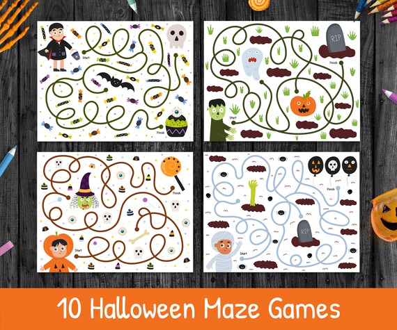 Halloween Maze Activity Book Printable Halloween Busy Book - Etsy