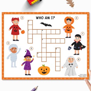 Halloween Crossword Puzzles Pdf for Kids, Halloween Crossword Printable ...