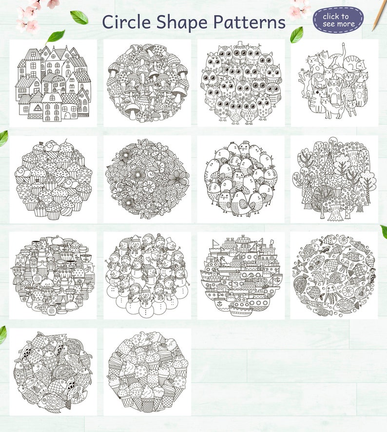 64 Coloring Pages Pack / Printable Coloring Pages for Adults | Etsy