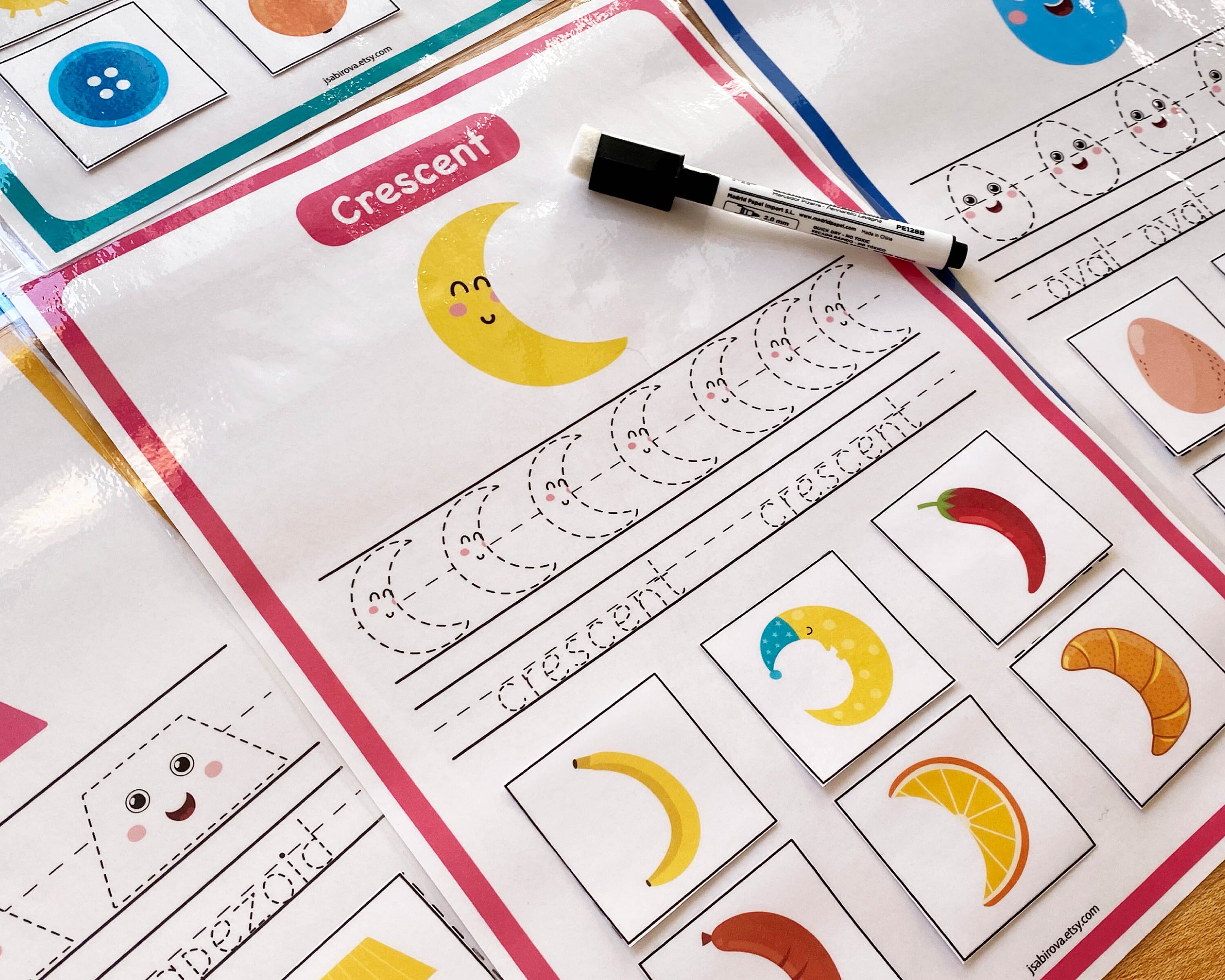 Shapes Activity Book, Shapes Busy Book, Shapes Matching Worksheets for ...