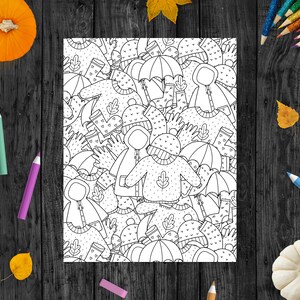 Autumn Halloween Coloring Book Pdf, Printable Coloring Pages for Adults ...