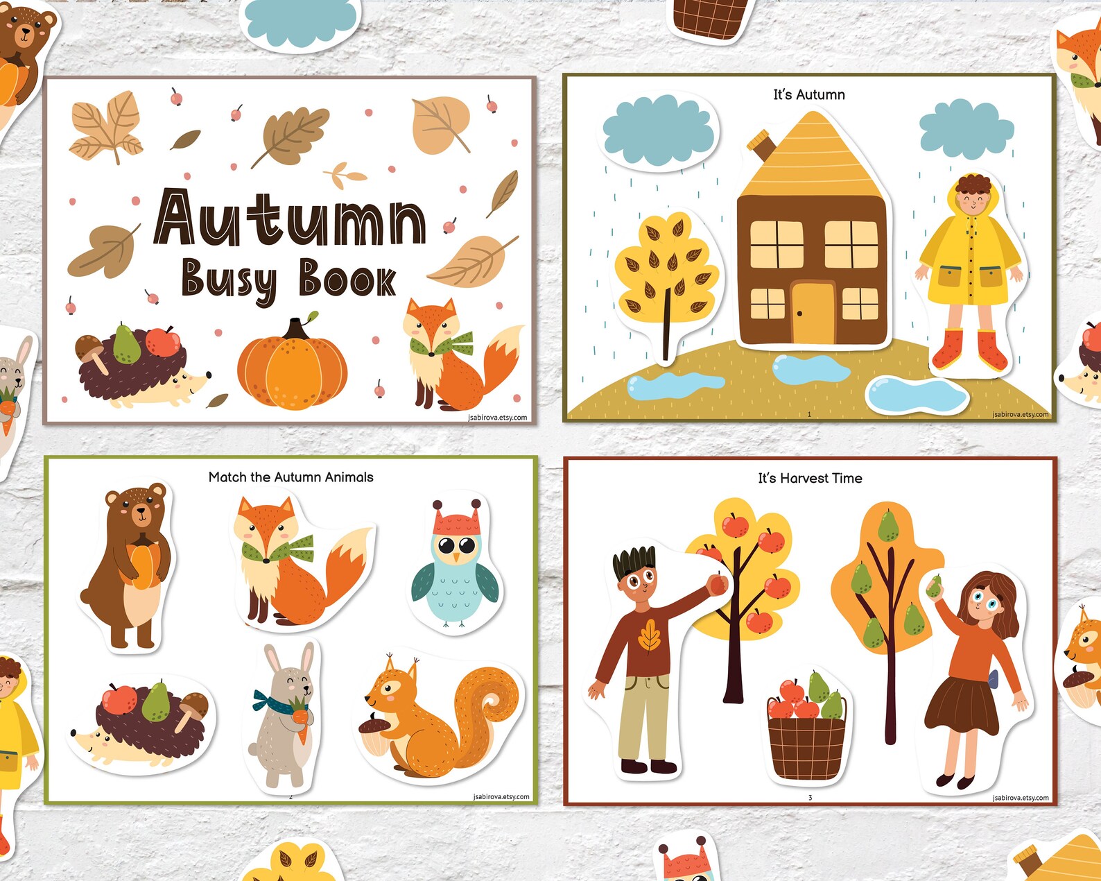 Autumn Busy Book, Halloween Busy Book, Set of 2 Toddler Busy Book ...