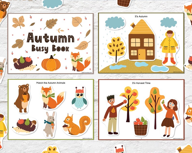 Autumn Busy Book, Halloween Busy Book, Set of 2 Toddler Busy Book ...