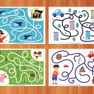 Maze Activity Book Printable, Busy Book for Toddlers Maze Games Maze ...