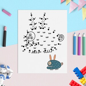 Connect the Dots Printable Worksheets for Kids With Monsters, Quiet ...