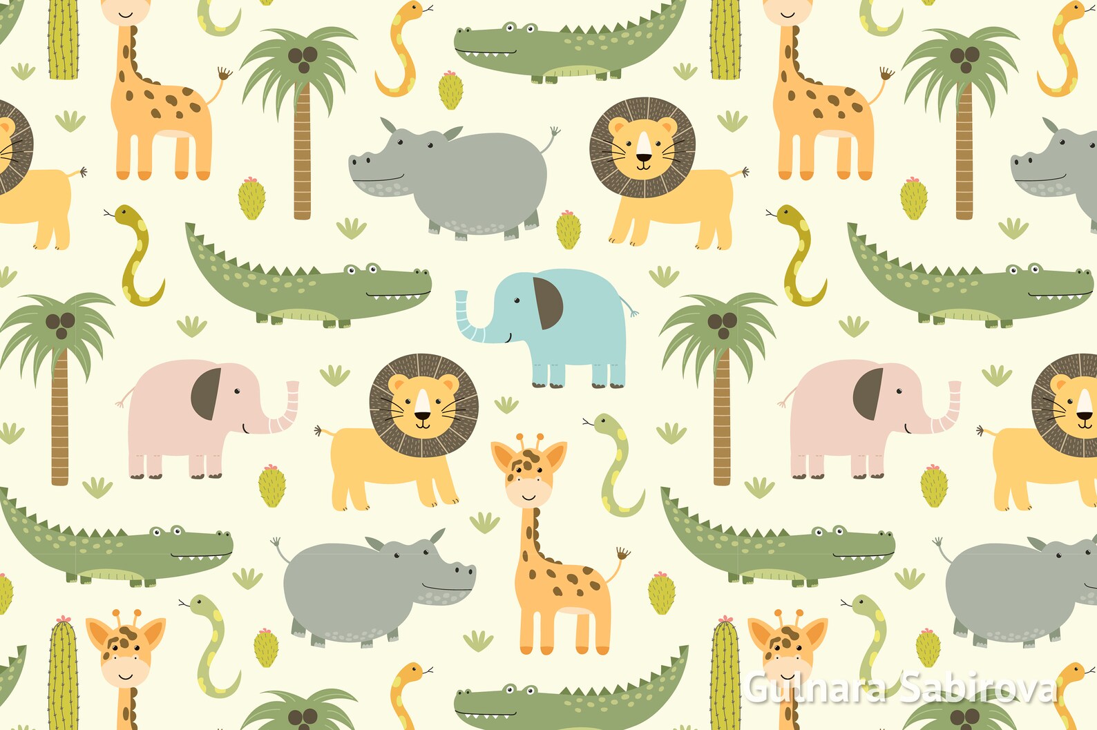 Jungle Animals Clipart and Digital Paper / Safari Animals Stickers ...