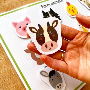 Farm Animals Busy Book Page, Farm Animals Matching Game Worksheet for ...