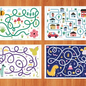 Maze Activity Book Printable, Busy Book for Toddlers Maze Games Maze ...