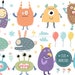 Monsters Clipart Font Digital Paper Alphabet Halloween Cute - Etsy