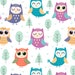 Owls Digital Paper and Clipart Cute Animals Seamless - Etsy