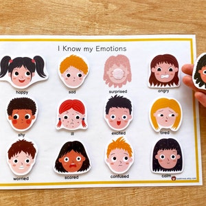 Emotions Busy Book Worksheet, Emotions Matching Page for Toddlers, I ...