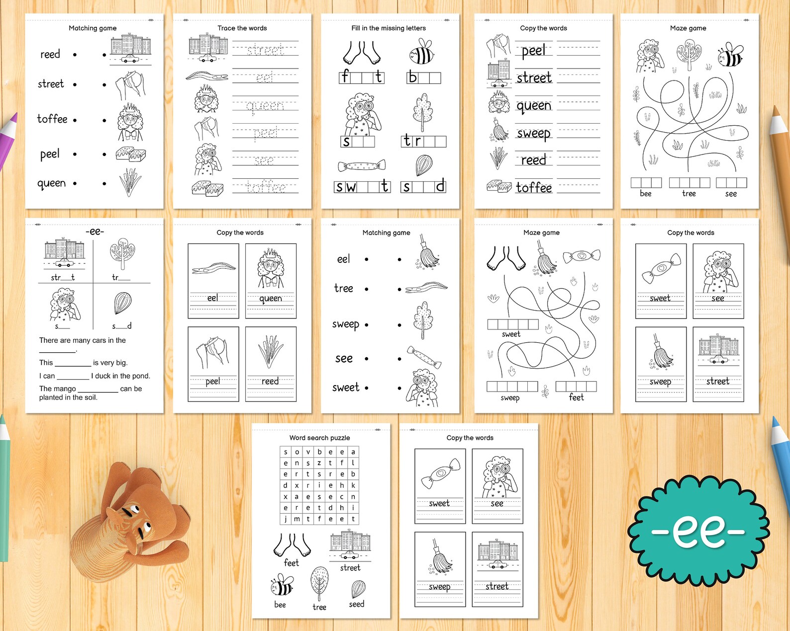 Phonics Printable Workbook 1st Grade Worksheets for Kids 2nd | Etsy