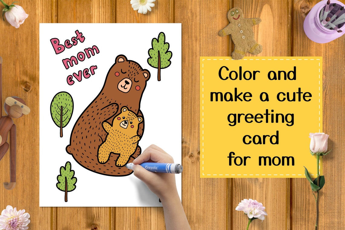 Mothers Day Coloring Book for Kids Mom Coloring Pages | Etsy