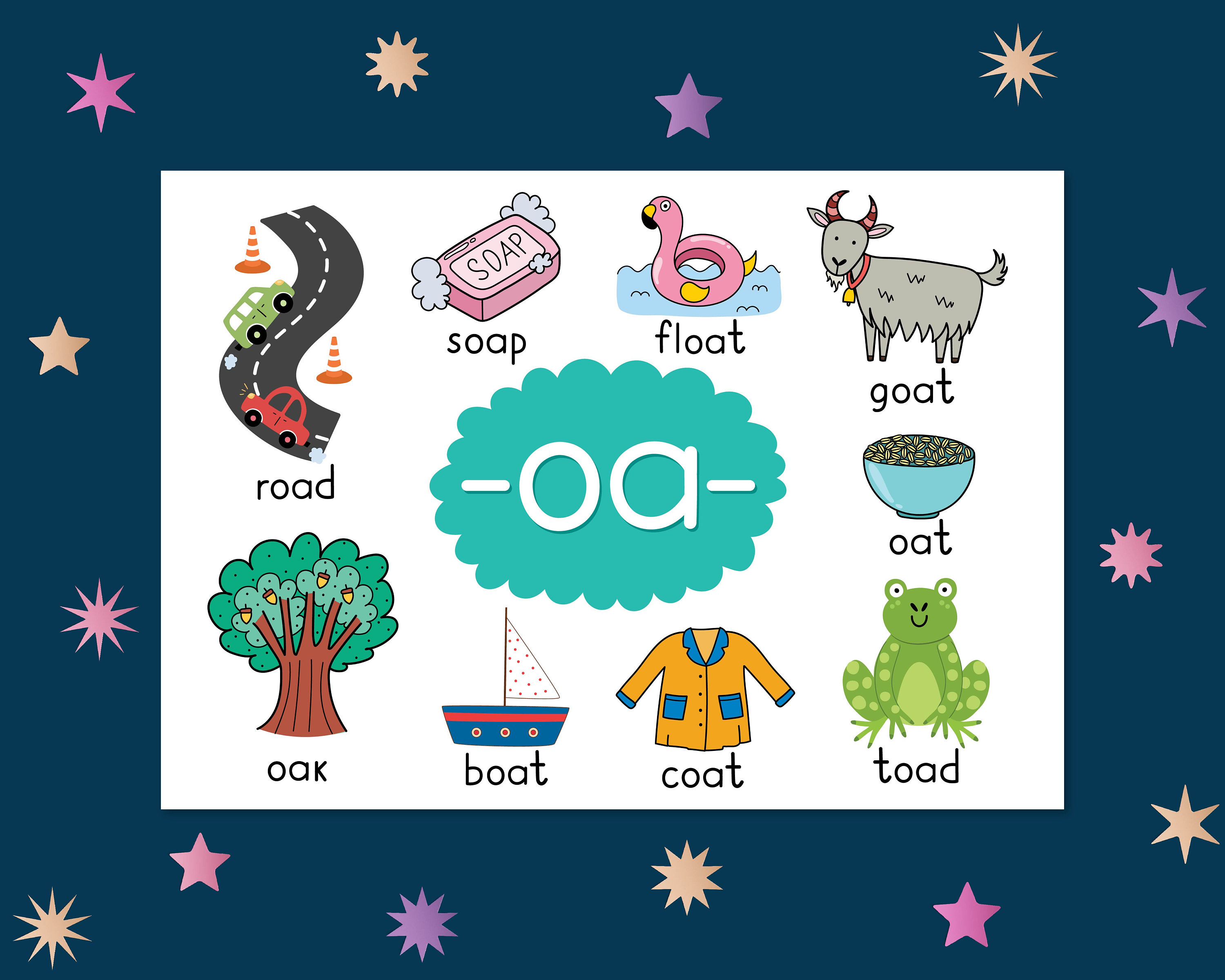 Phonics Worksheets With oa Spelling Rule Preschool - Etsy