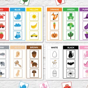 Color Sorting Toddler Busy Book, Printable Busy Binder, Quiet Book Pdf ...