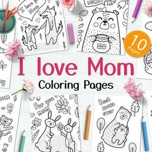 Mother’s Day Coloring Book for Kids, Mom Coloring Pages, Printable ...