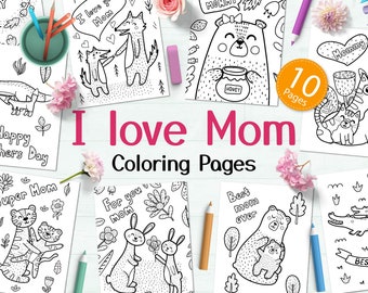 Mothers Day Coloring Book for Kids, Mom Coloring Pages, Printable ...