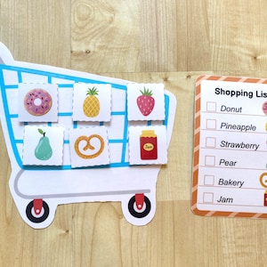 Shopping Busy Book Printable Game for Toddlers, Grocery Activity ...