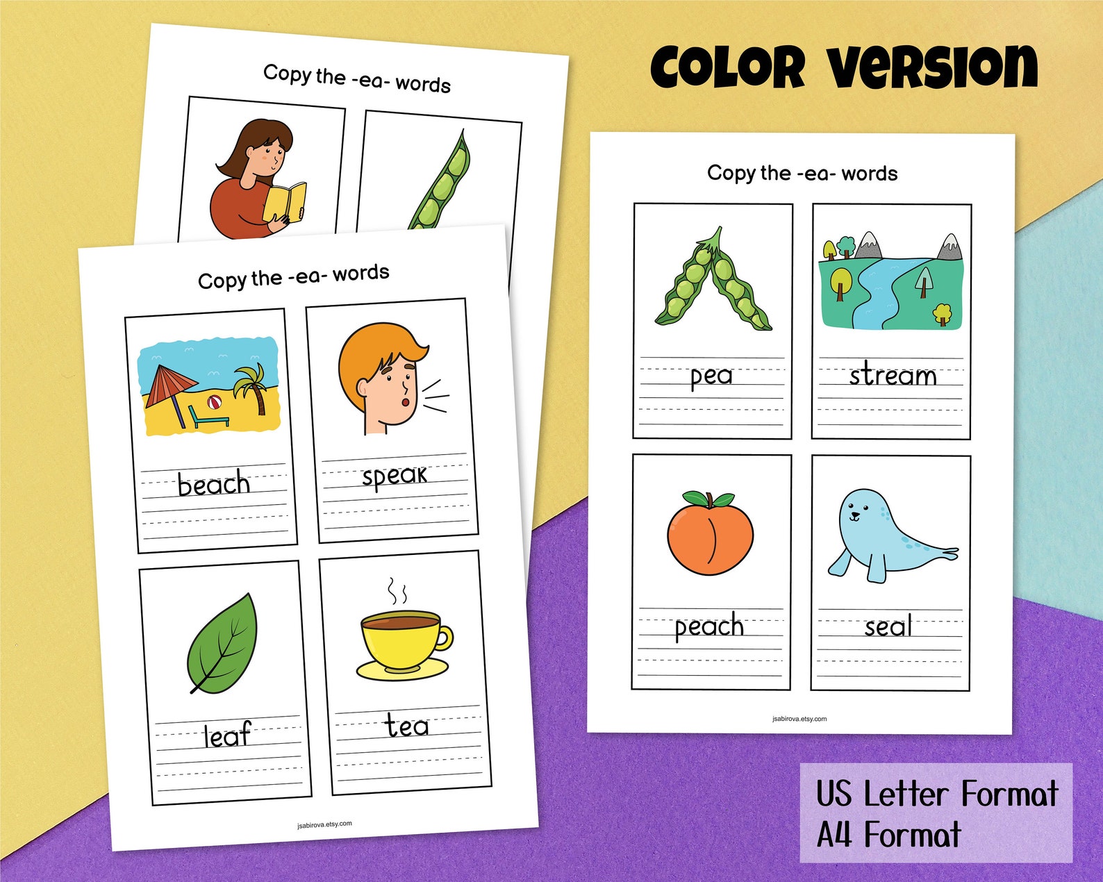 Ea Phonics Sound Cards ea Digraph Printable Flashcards - Etsy