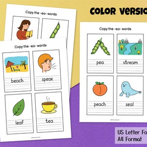 Ea Phonics Sound Cards, -ea- Digraph Printable Flashcards, Phonics ...