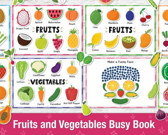 Fruits and Vegetables Busy Book Toddler Busy Book Printable - Etsy