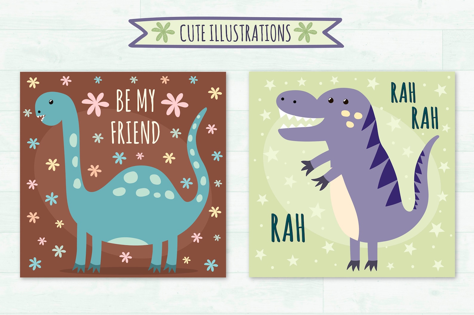 Dinosaur Digital Paper, Clipart - Cute Dinos Seamless Patterns, Nursery ...