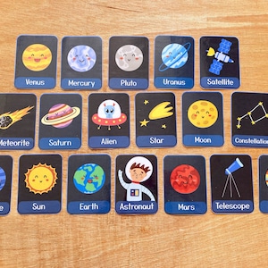 Solar System Flash Cards Pdf, Space Flashcards Printable, Planets Three ...