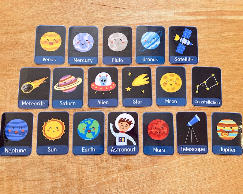 Solar System Flash Cards Pdf Space Flashcards Printable - Etsy
