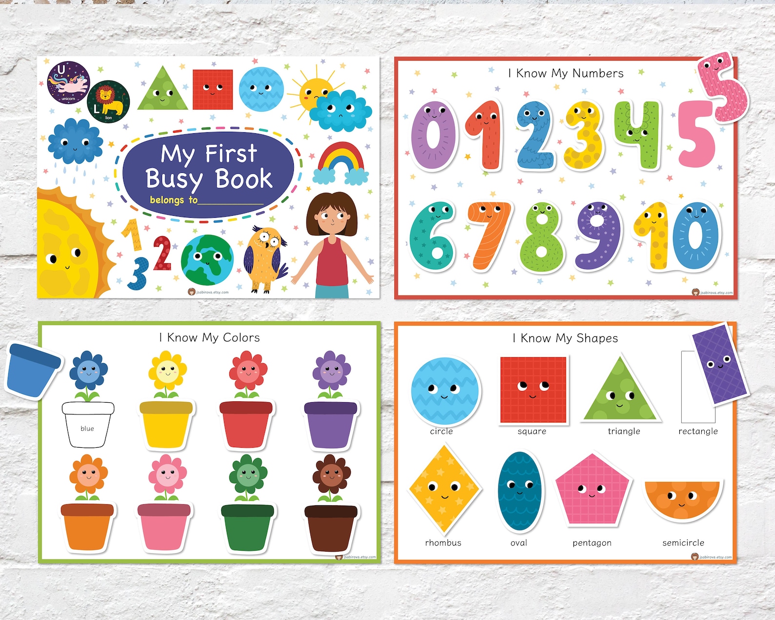 Busy Book Printable, Toddler First Busy Book Pdf, Preschool Learning ...