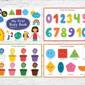 Busy Book Printable, Toddler First Busy Book Pdf, Preschool Learning ...
