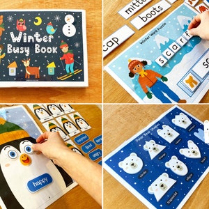 Winter Busy Book, Toddler Busy Book Printable, Quiet Book Pdf, Winter ...
