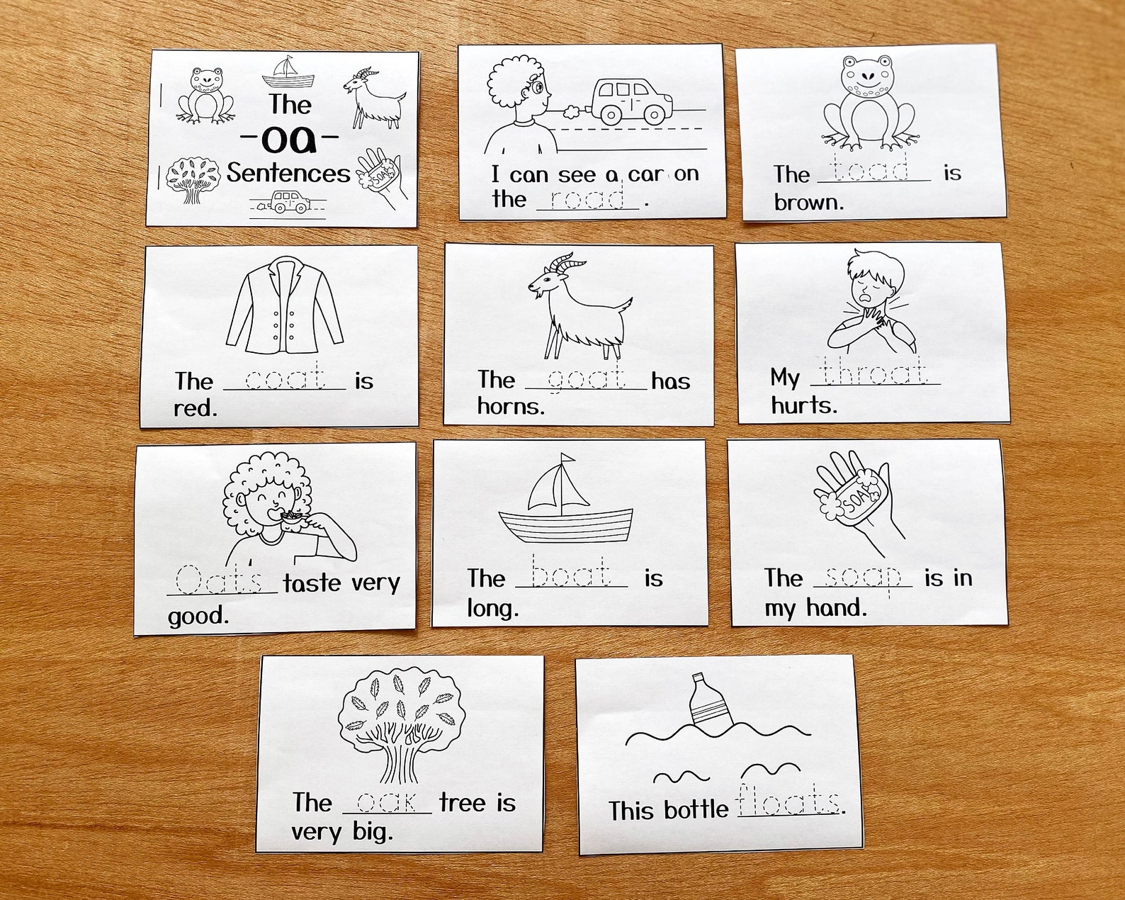 Phonics Printable Mini Book Learning oa Digraph Worksheets | Etsy