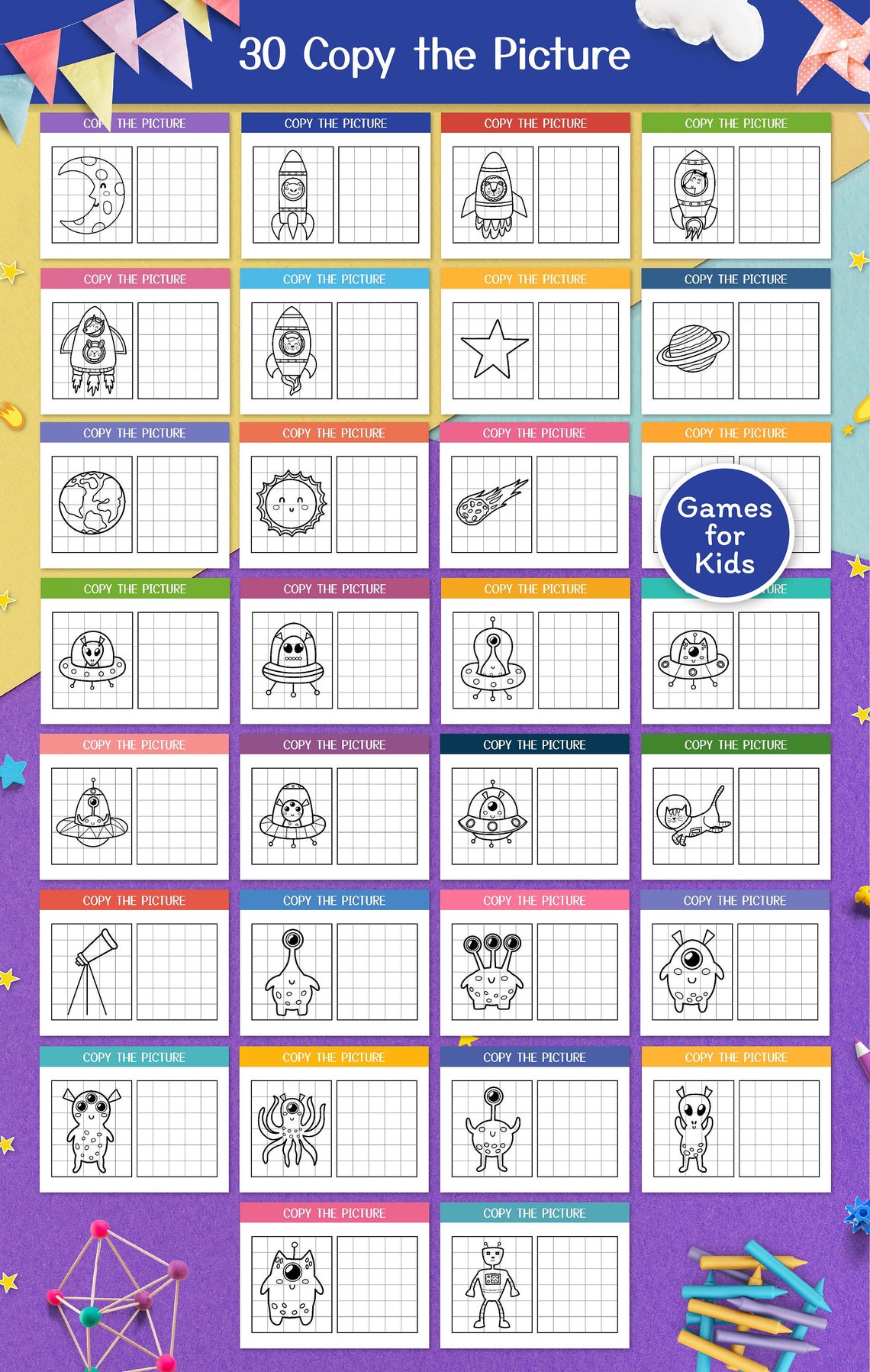Learn to Draw Activity Book for Kids Printable Puzzle Book - Etsy