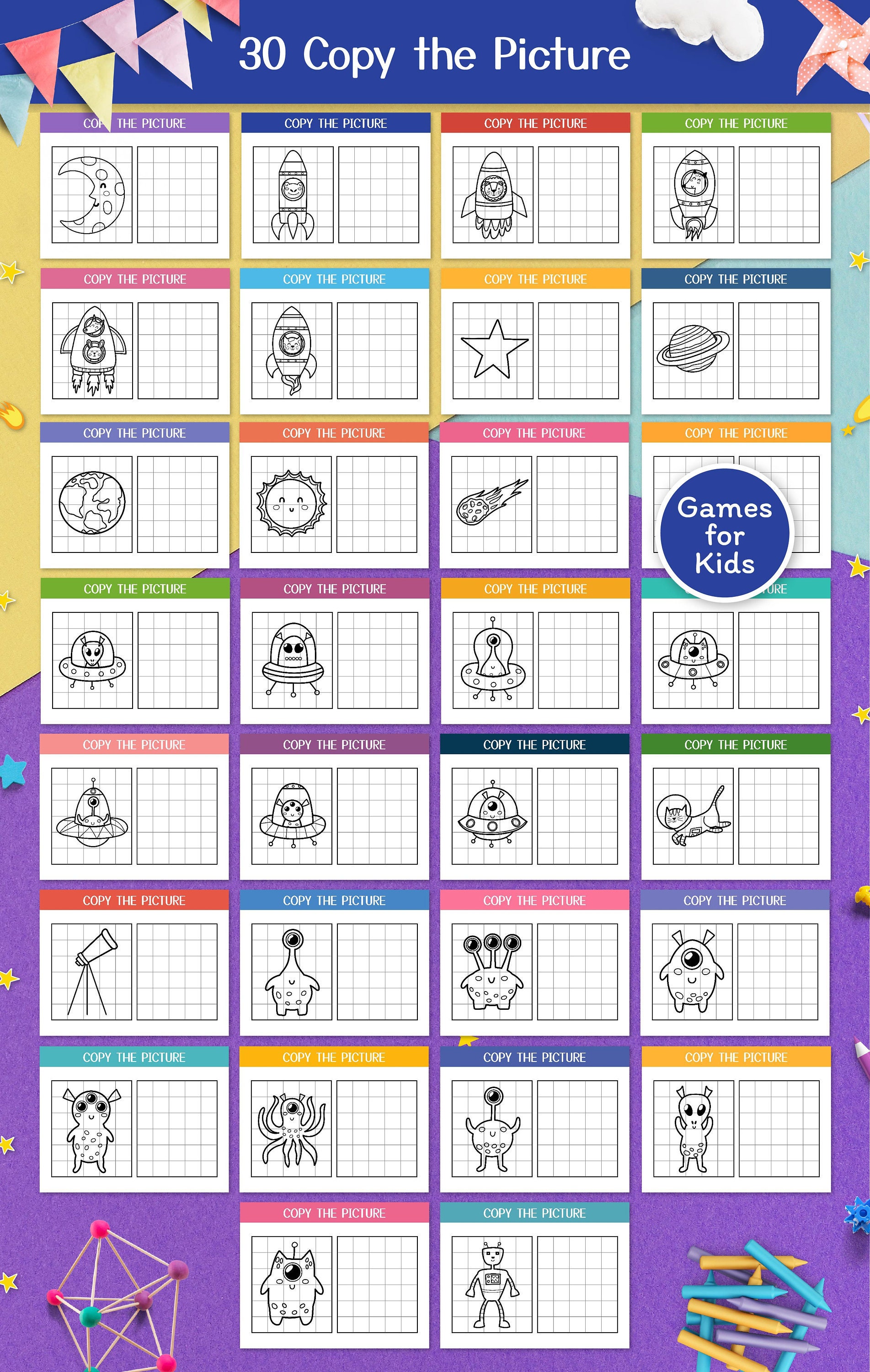 Learn to Draw Activity Book for Kids Printable Puzzle Book - Etsy