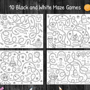 Halloween Maze Activity Book Printable, Halloween Busy Book for ...
